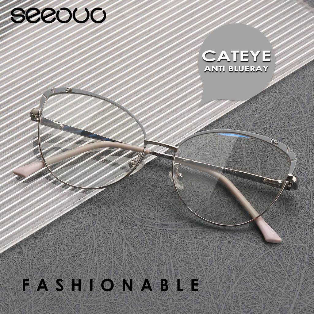 Jual Seeouo Kacamata Antiradiasi Blueray Model Cat Eye Fashionable ...