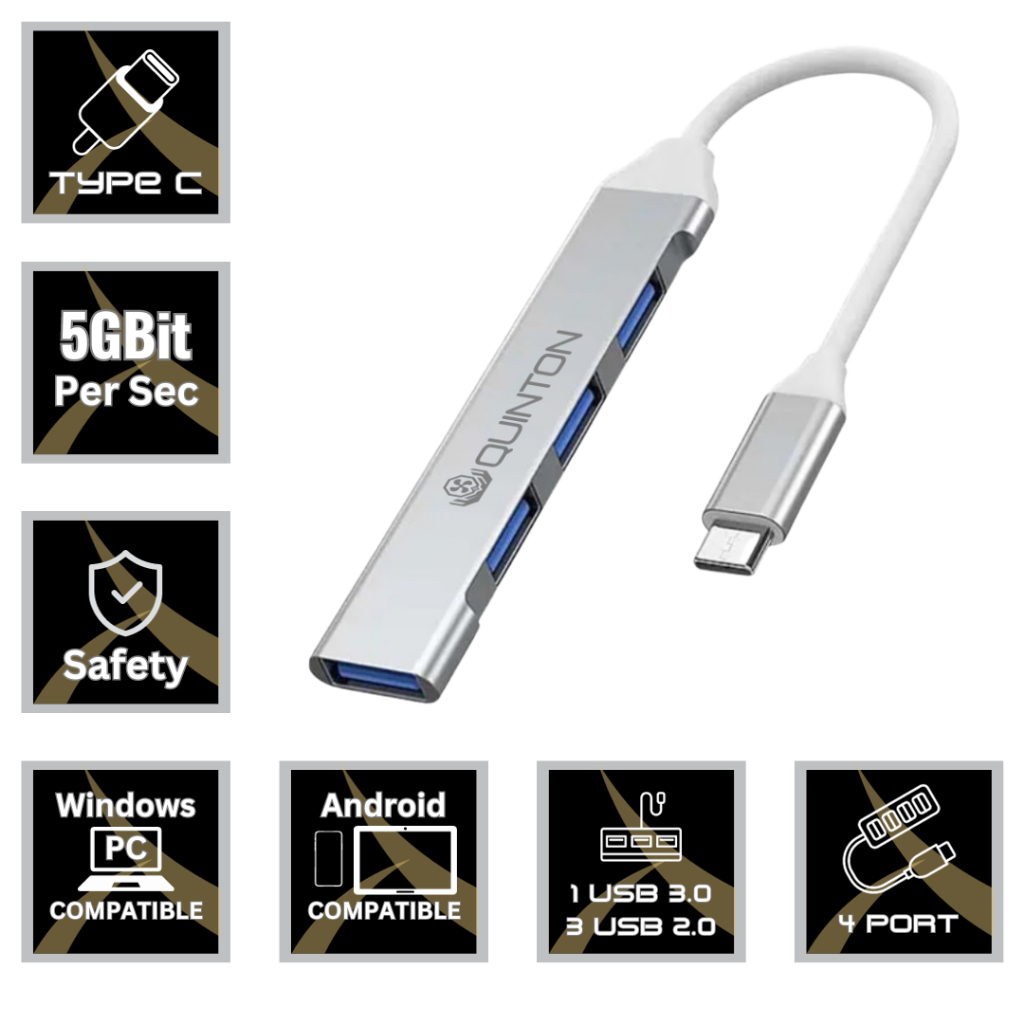 Jual Quinton USB C HUB Expansion Dock USB 4 Port Type C to USB Hub OTG ...