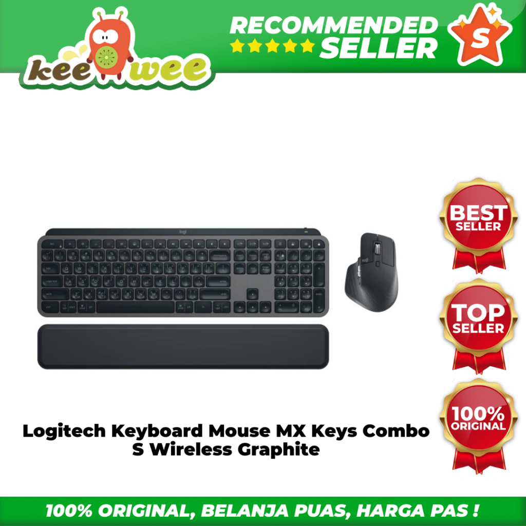 Jual Logitech Keyboard Mouse MX Keys Combo S Wireless Graphite | Shopee ...
