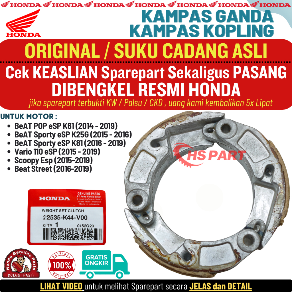 Jual Kampas Ganda Otomatis Kopling Beat Fi Stater Halus Original Beat ...
