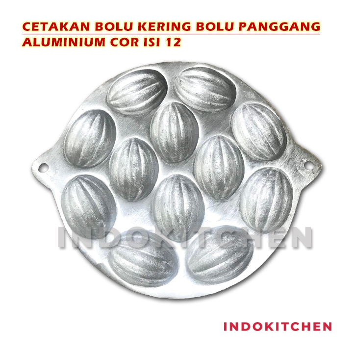 Jual Cetakan Bolu Kering 12 Lubang Aluminium Cor Tebal Bolu Panggang ...
