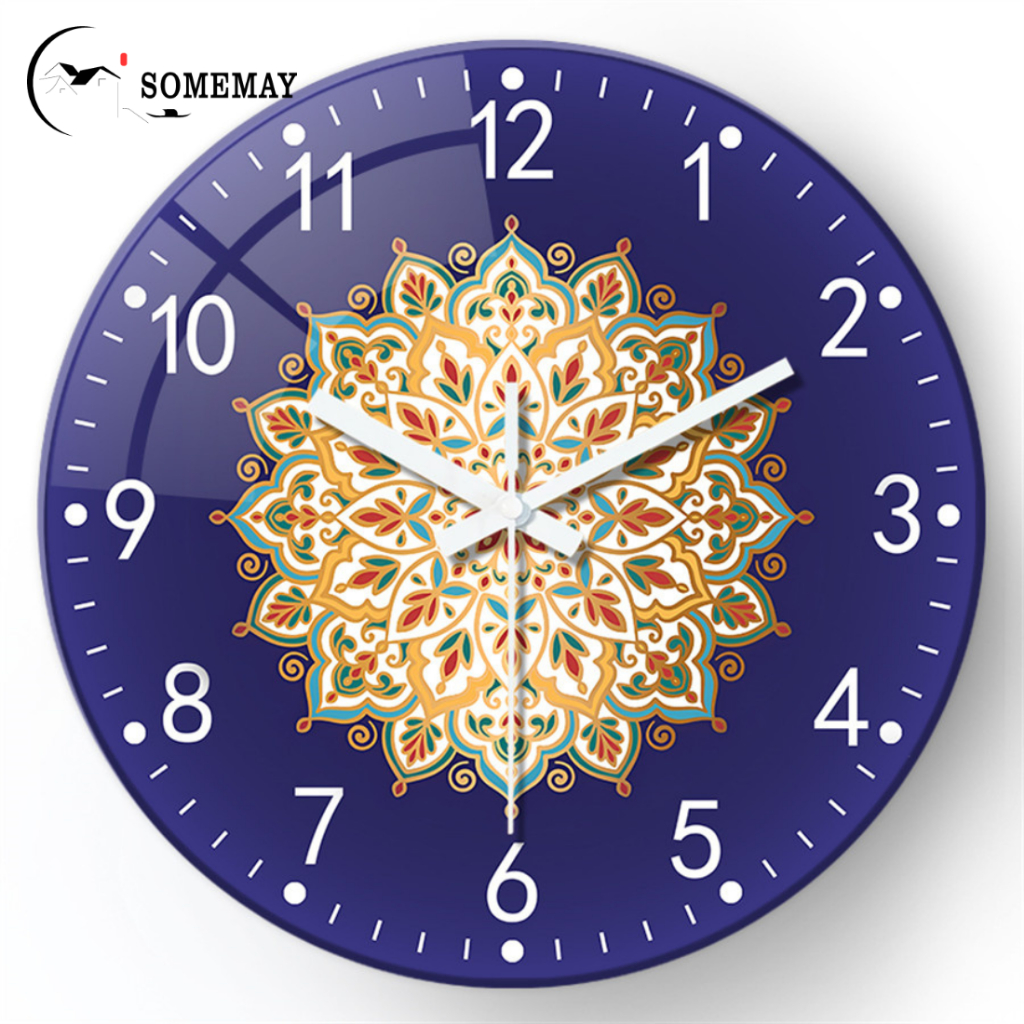Jual SOMEMAY Jam Dinding Kaca kaligrafi arab islami M27 / Jam Dinding ...