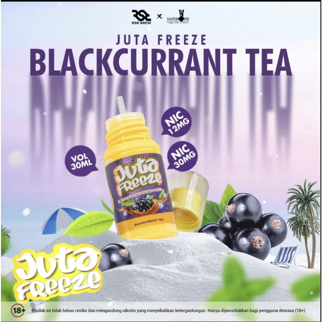 Jual Liquid Juta Freeze Blackcurrant Tea Salt Nic 12/30MG 30ML | Shopee ...