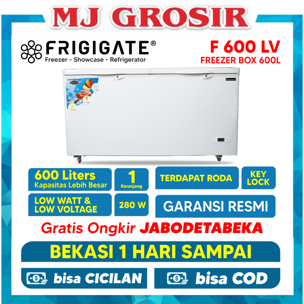 Jual FRIGIGATE F 600 LV CHEST FREEZER BOX 600 L LEMARI PEMBEKU 600 ...