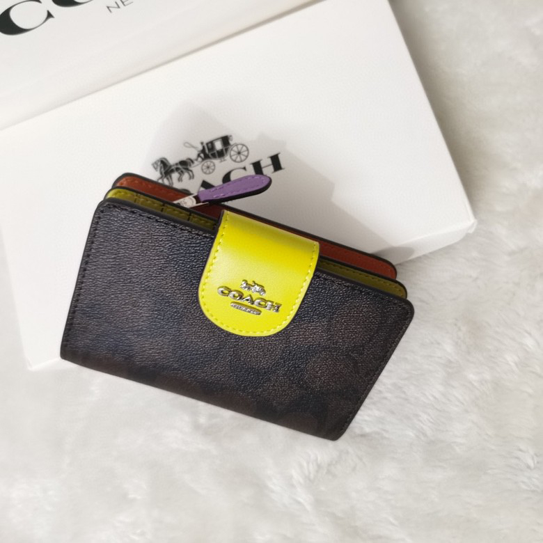 Jual coach CL474 dompet blok warna panjang sedang | Shopee Indonesia
