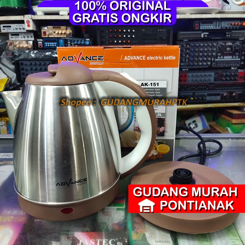 Jual Teko Listrik Advance AK-151 PENGAMAN PANAS OTOMATIS AK151 Electric Kettle 1,5 Liter ketel ...