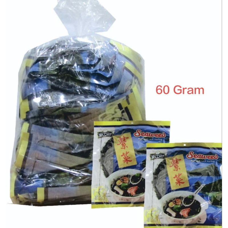 Jual MY CHEF RUMPUT LAUT KERING / DRIED SEAWEED / CI CHAI / ZI CAI 60GR ...