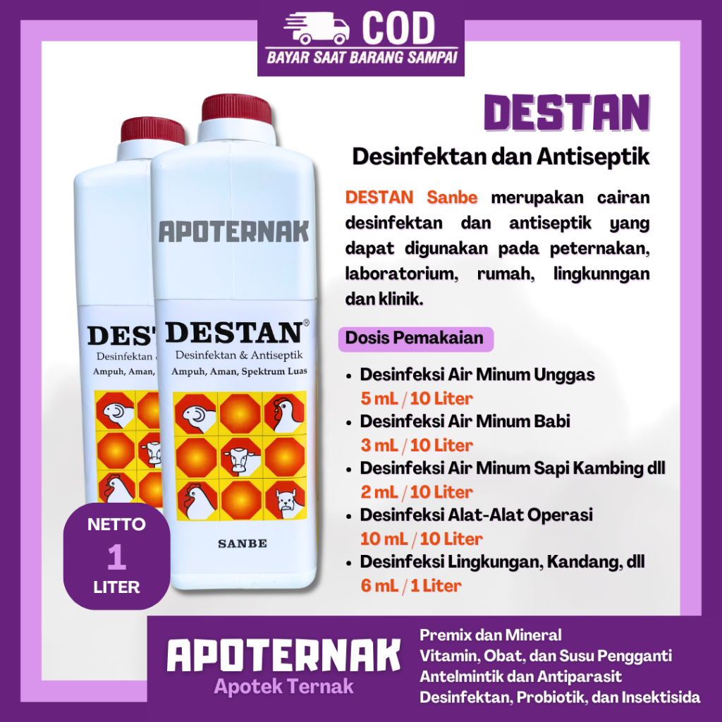 Jual DESTAN 1 Liter SANBE - Desinfektan & Antiseptik Peternakan ...