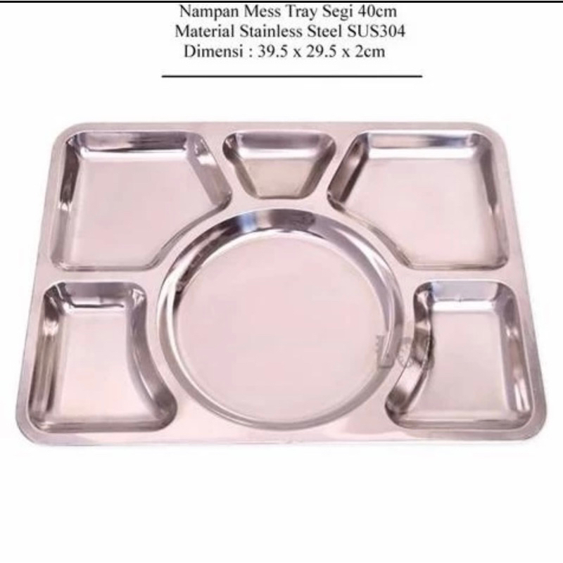 Jual 555 Nampan Mess Tray Kafetaria Kantin Stainless Tebal Anti Karat ...