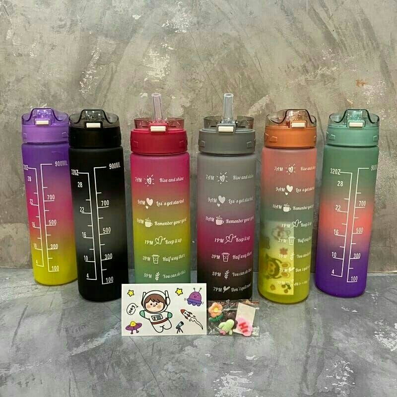 Jual [AST] BOTOL MINUM 1 LITER BOTOL MINUM RAINBOW KOREA VIRAL BOTOL ...