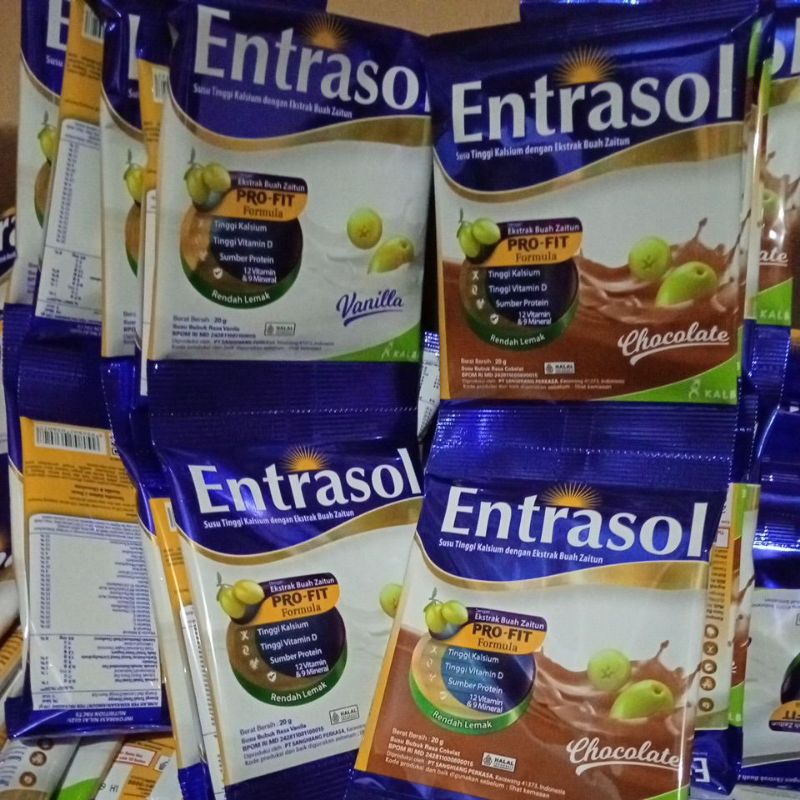 Jual ( PROMO) ENTRASOL PRO-FIT COKLAT/ VANILA 20gr Renceng isi 10 ...
