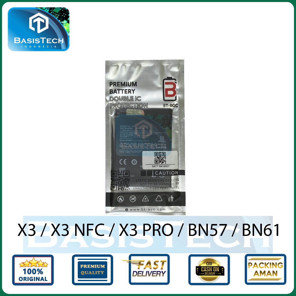 Jual BATERAI XIAOMI POCO X3 - NFC - X3 PRO BN57 - BT BASISTECH DOUBLE ...