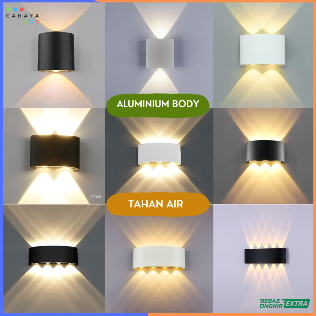 Jual [Ready Cod] Lampu Dinding Sorot 2 Arah Untuk Indoor & Outdoor ...