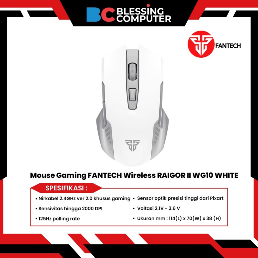 Jual Mouse Gaming FANTECH Wireless RAIGOR II WG10 WHITE | Shopee Indonesia