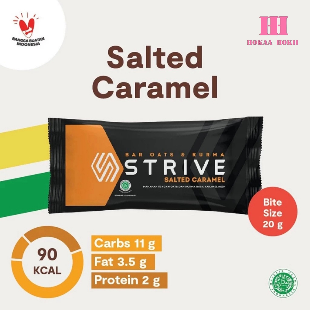 Jual Strive Energy Bar Rasa Salted Caramel 20gr | Halal - Snack Energi ...