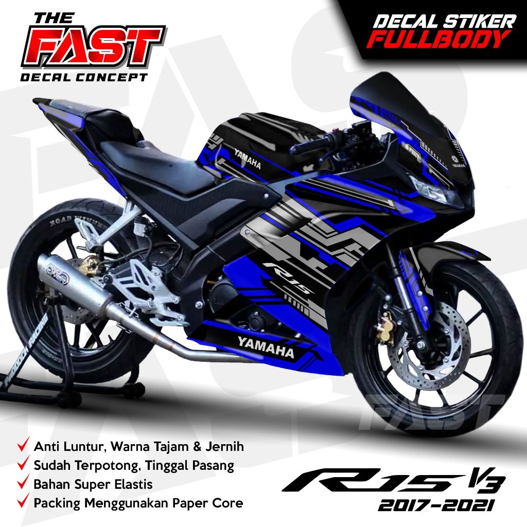 Jual Decal R15 V3 Sticker Striping Decal Yamaha R15 V3, Sticker Decal ...