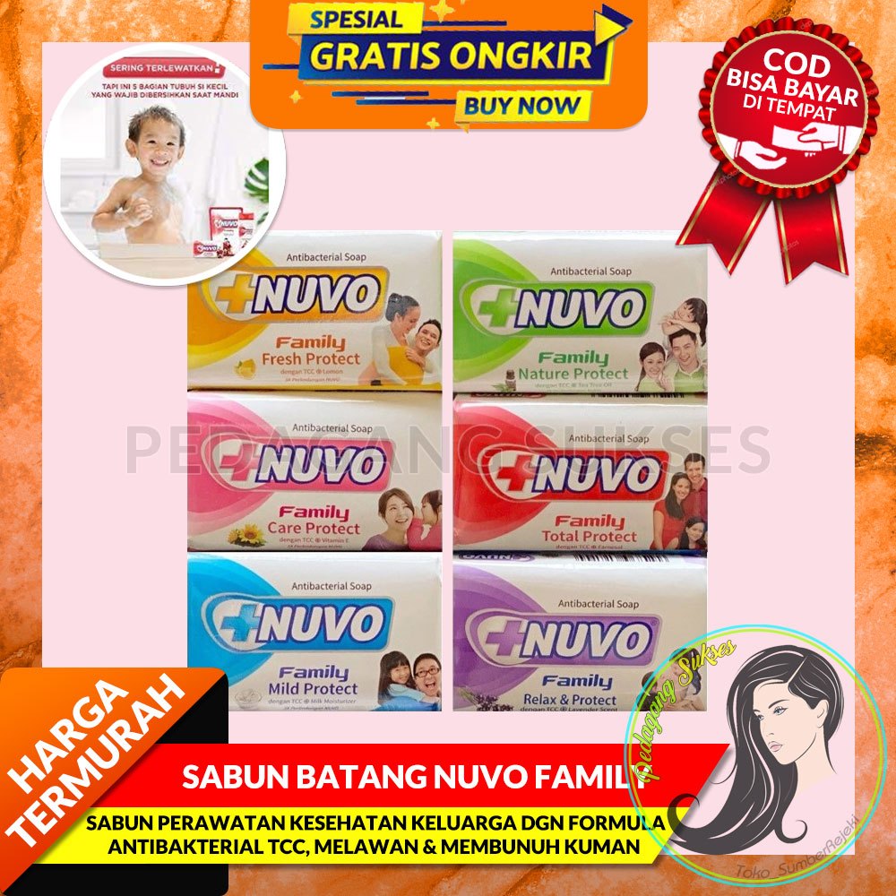 Jual SABUN BATANG NUVO FAMILY ANTIBACTERIAL SOAP SABUN MANDI BATANG 76 GRAM | Shopee Indonesia