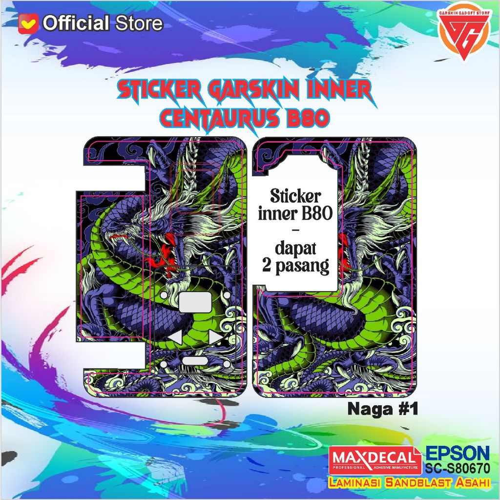 Jual Sticker Inner Centaurus B80 Skin Premium Motif Naga Bisa Custom ...