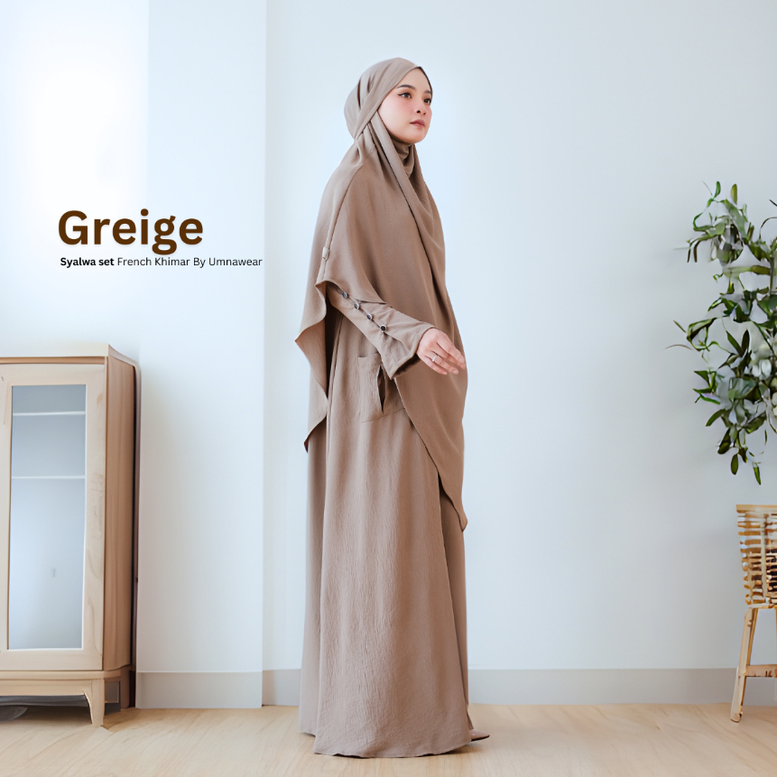 Jual Salwa Set French Khimar | Abaya Syari Gamis Set Umroh Haji by Umnawear | Shopee Indonesia