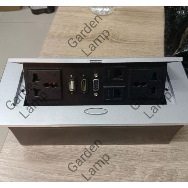 Jual Stop kontak meja meeting tanam 3 socket power 2 stop USB ...