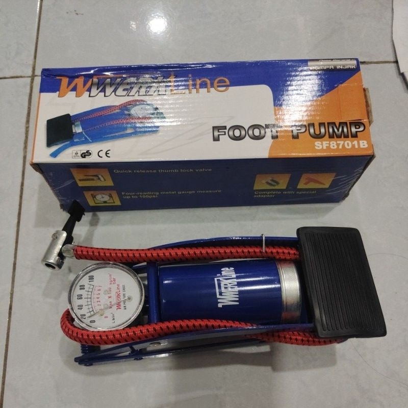 Jual WERKLINE Pompa sepeda injak / pompa injak werkline | Shopee Indonesia