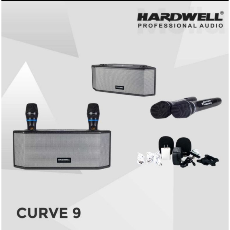 Jual Speaker Portable Bluetooth HARDWELL CURVE 9 Include Wireless Mic ...