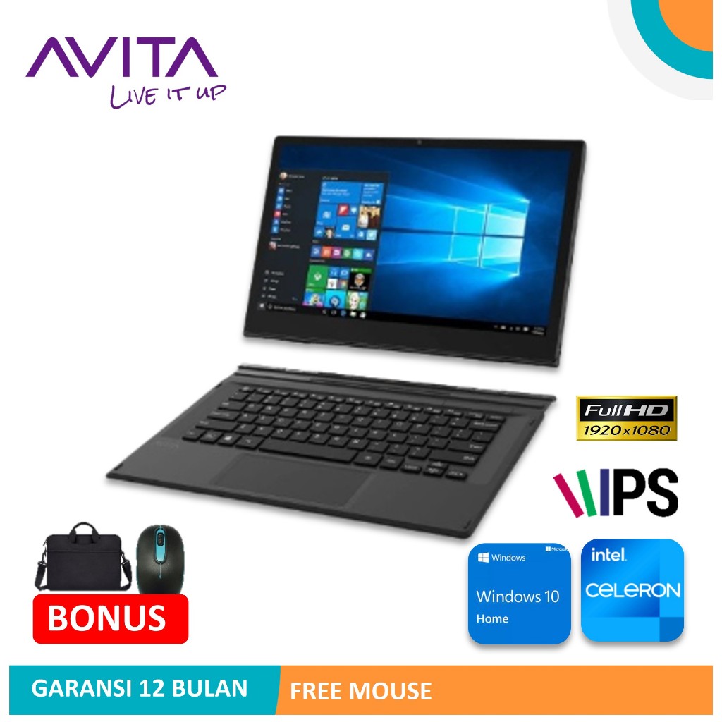 Jual Laptop sekolah Avita Touchscreen N4020 4Gb 1080 IPS TABLET ...