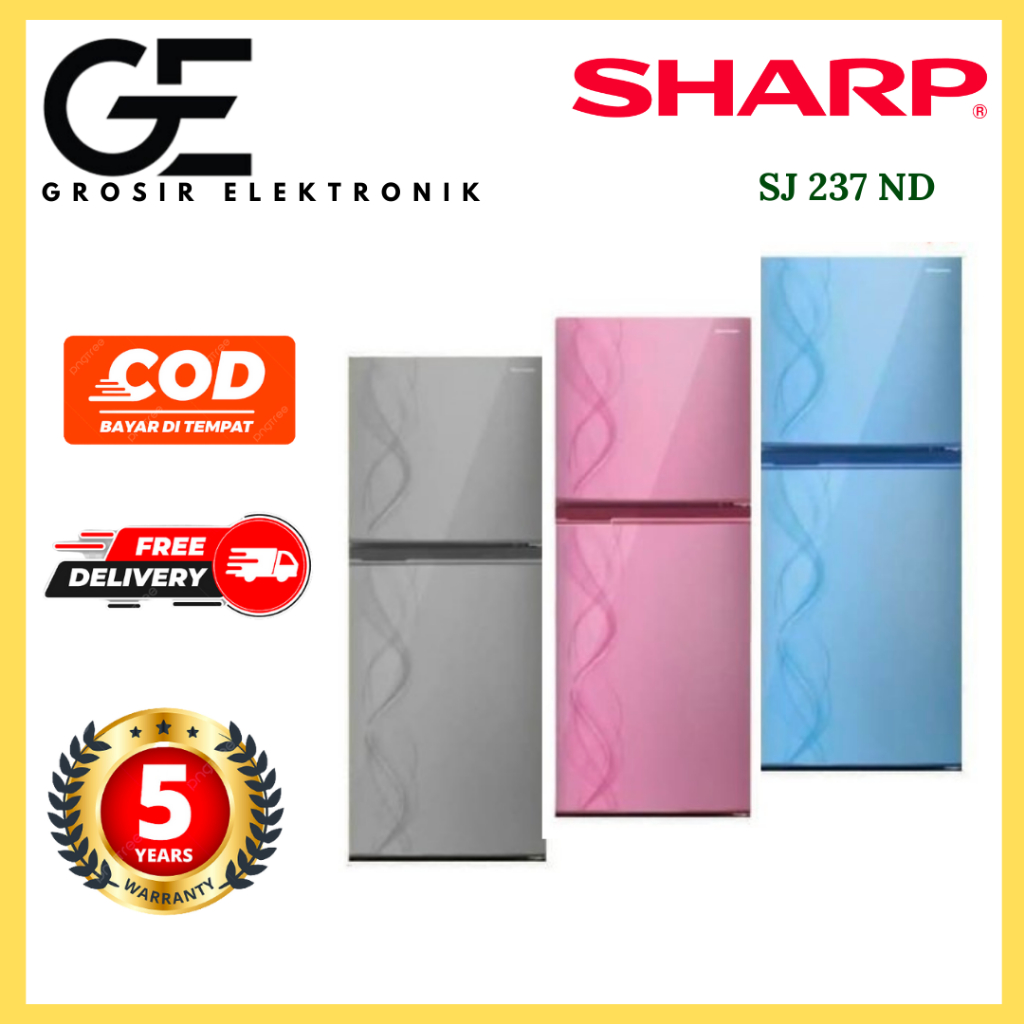 Jual Kulkas 2 Pintu SHARP SJ 237 ND Kirey III 220 Liter No Frost ...