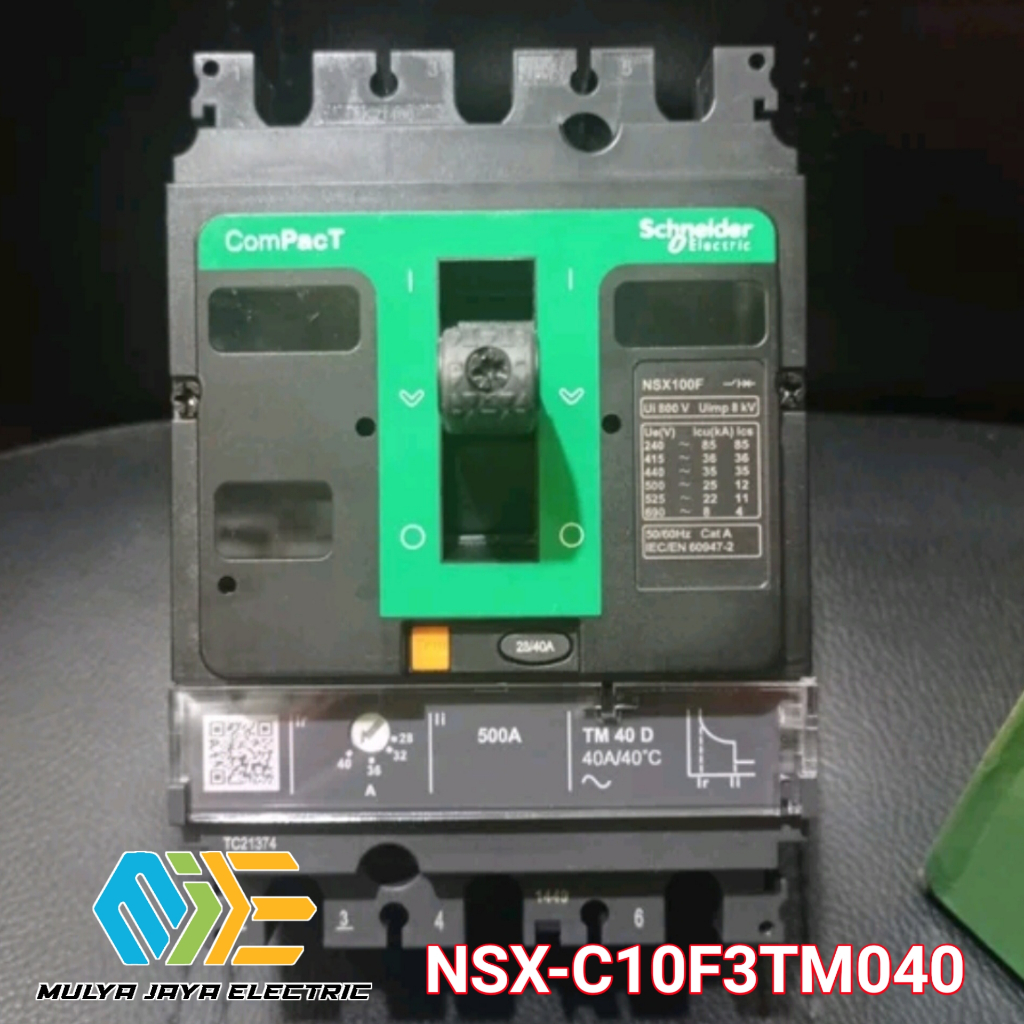 Jual MCCB Schneider 3p 40A NSX100F 3 Phase 40 Amper 36kA C10F3TM040 new | Shopee Indonesia