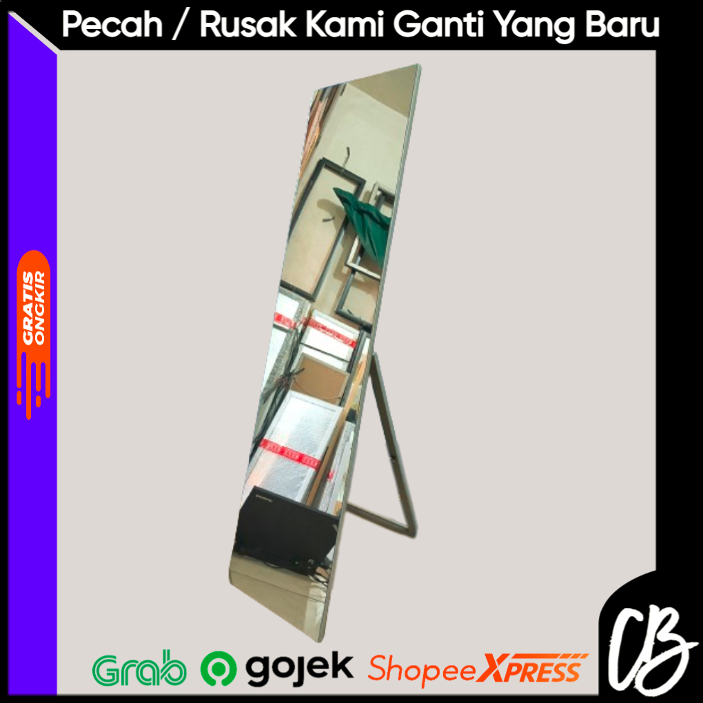 Jual Standing Mirror Frameless / Kaca Berdiri Ukuran 32 x 123 Cm ...