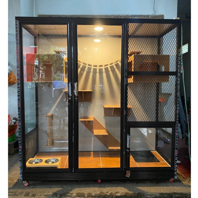 Jual kandang kucing aquarium/cat playgorund/rumah kucing premium ...