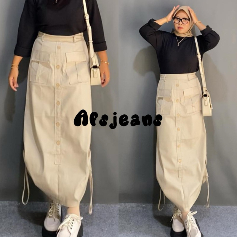 Jual Lory Skirt Rok Cargo Twill Street Model Kantong | Shopee Indonesia