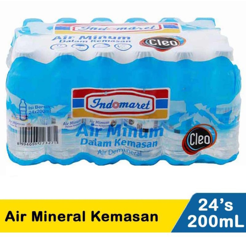 Jual Air Minum Cleo Indomaret 220ml isi 24 | Shopee Indonesia