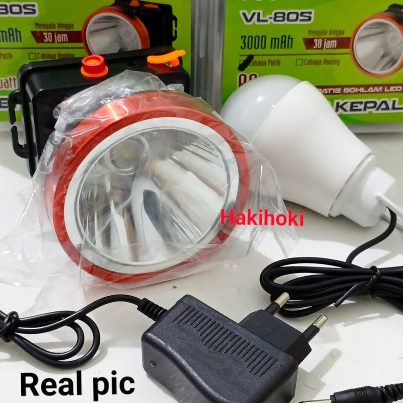 Jual Senter Kepala LED VALESCOM 80 WATT Lensa 8Cm Cahaya Kuning/Putih ...