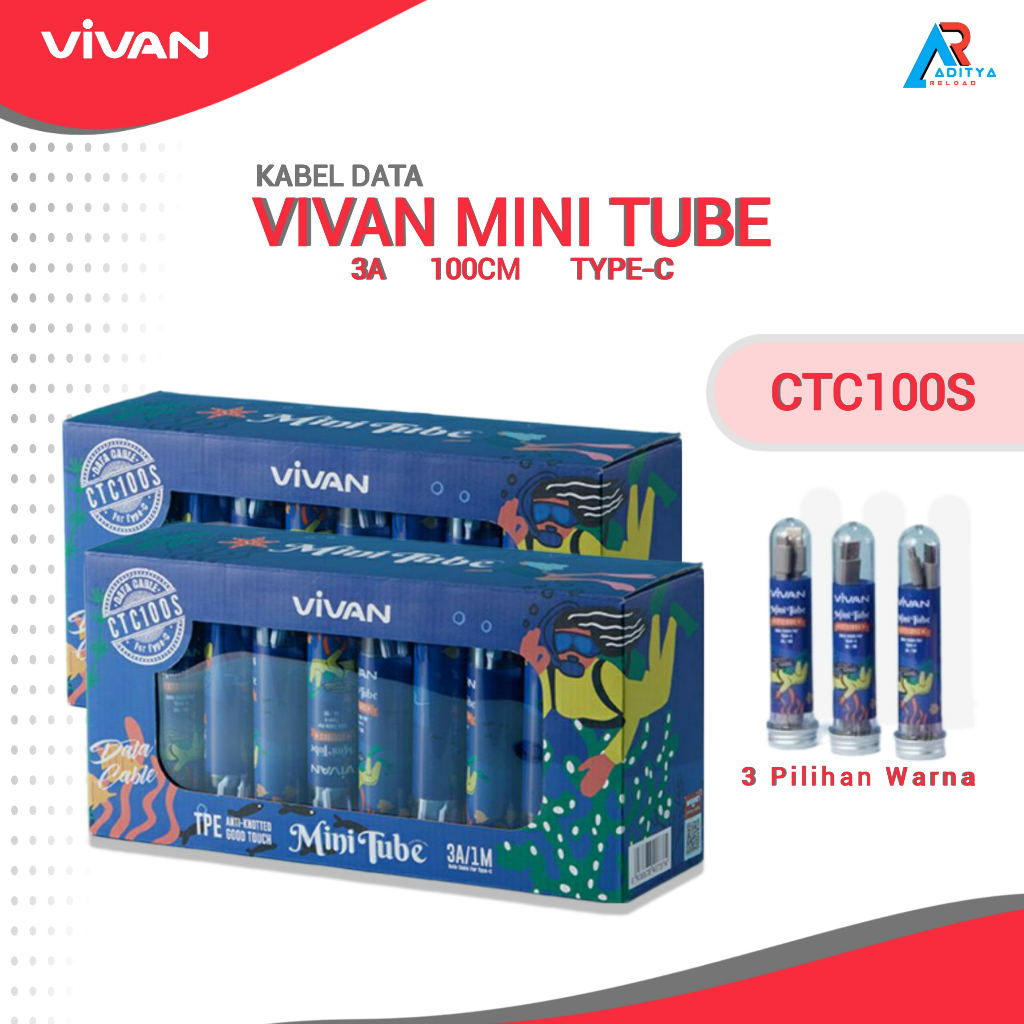 Jual VIVAN CTC100S Kabel Data Type-C 3A (1 kotak isi 30 pcs) Garansi ...