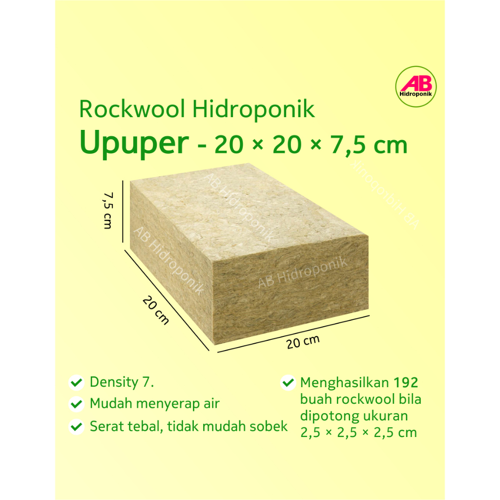 Jual Rockwool Hidroponik UPuper 20 x 20 x 7,5 cm Media Tanam | Shopee ...