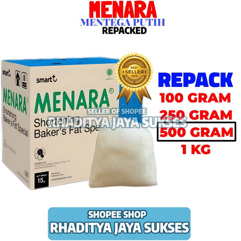 Jual Mentega Putih Shortening Menara 500 Gram Repacked | Shopee Indonesia