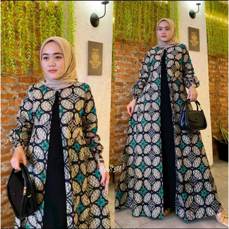 Jual Gamis Batik Mix Moscrepe premium Wanita Busui Terbaru Gamis Batik ...