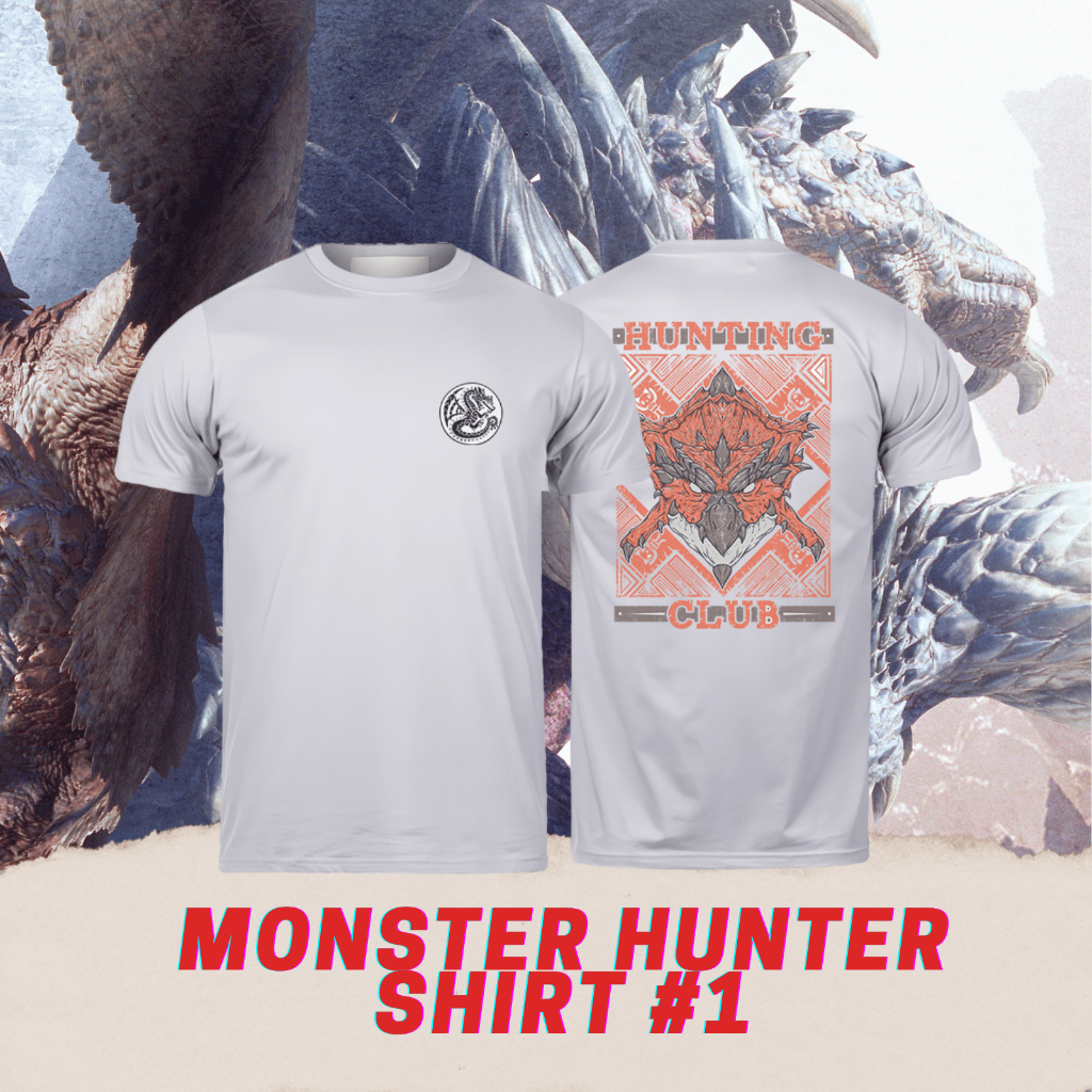 Jual Kaos Shirt Cloth DTF Custom desain design Monster Hunter Games ...