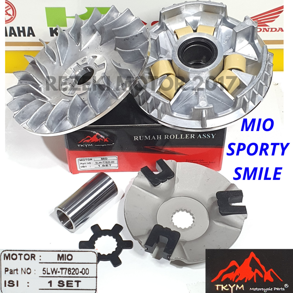 Jual PULLEY SET RUMAH ROLLER DAN KIPAS SET MIO SPORTY SMILE / MIO SOUL KARBURATOR 5LW TKYM ...