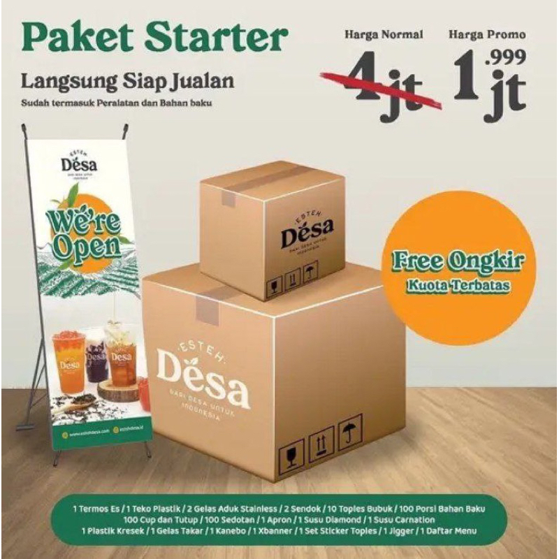 Jual PAKET USAHA VIRAL STARTER TEH DESA SIAP JUALAN | Shopee Indonesia