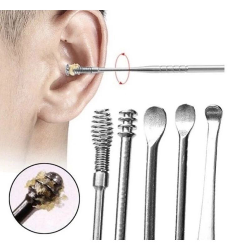 Jual 0Korek kuping Alat Pembersih kotoran telinga ear wax 5 in 1 ...