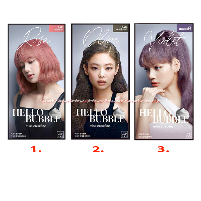 Jual Hello Bubble 6A0 Olive Mise En Scene Cat Pewarna Rambut Warna ...