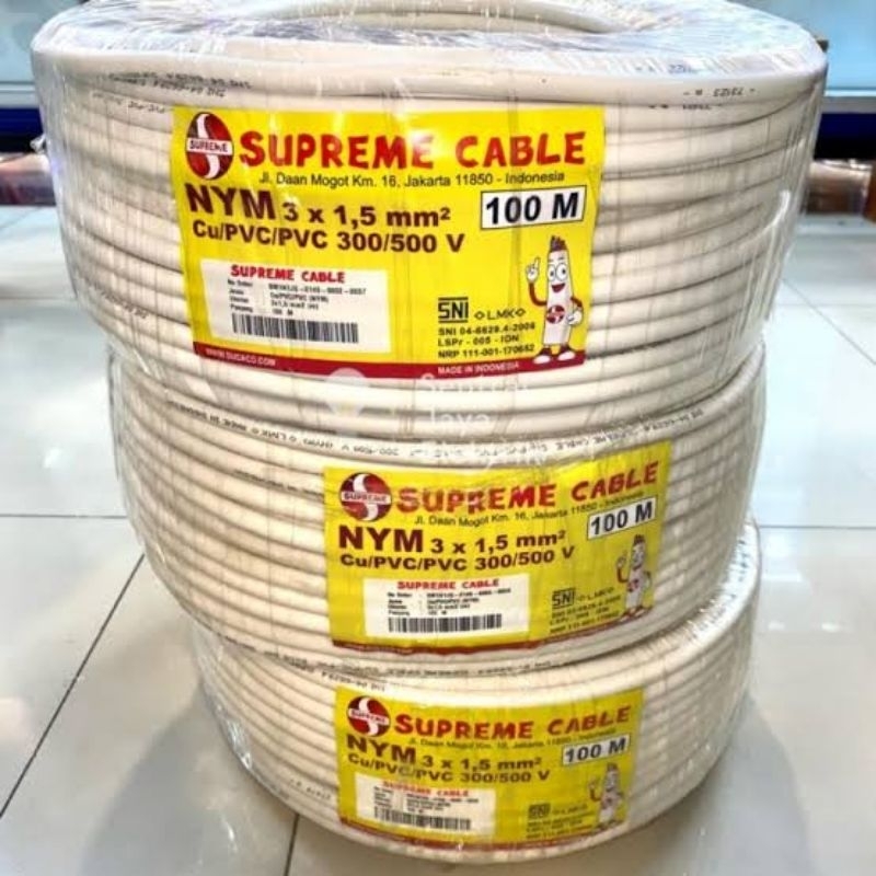 Jual Supreme Kabel Listrik NYM 3x1,5 @100mtr Original | Shopee Indonesia