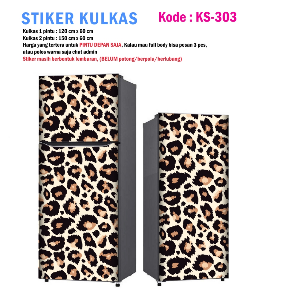 Jual Stiker Kulkas 1 Pintu dan Sticker Kulkas 2 pintu Corak Harimau ...