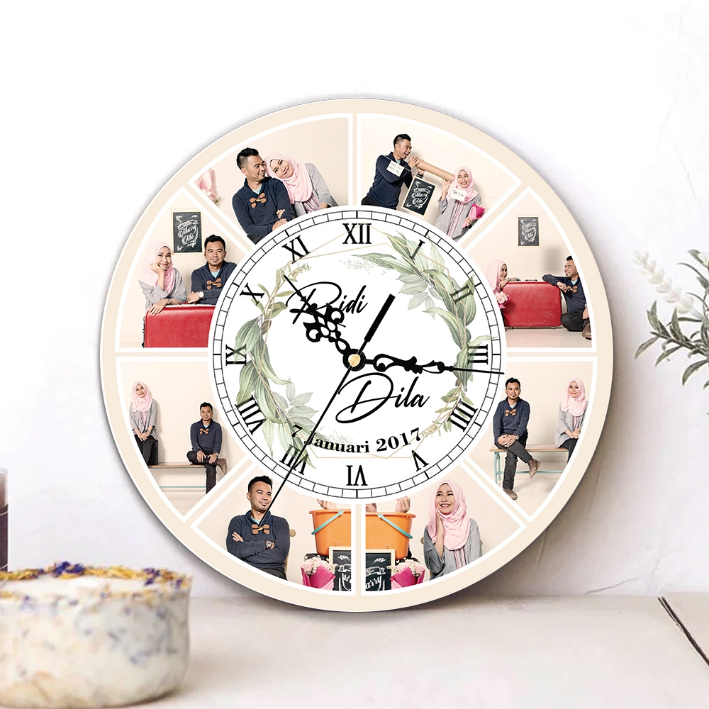 Jual Jam Dinding Custom Foto Unik Dan Aesthetic Hadiah Pernikahan ...