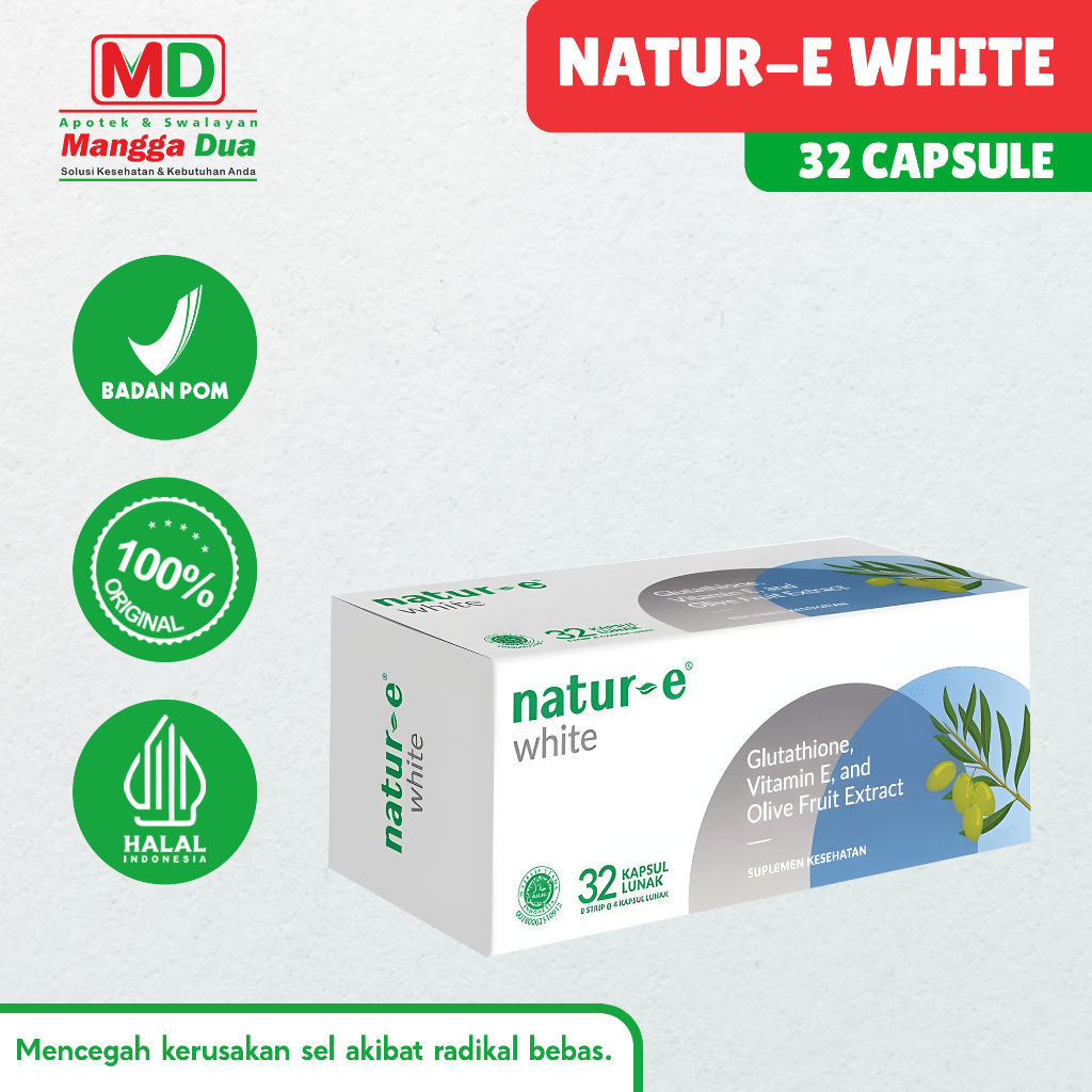 Jual NATUR E WHITE SUPLEMEN KULIT 32 KAPSUL | Shopee Indonesia