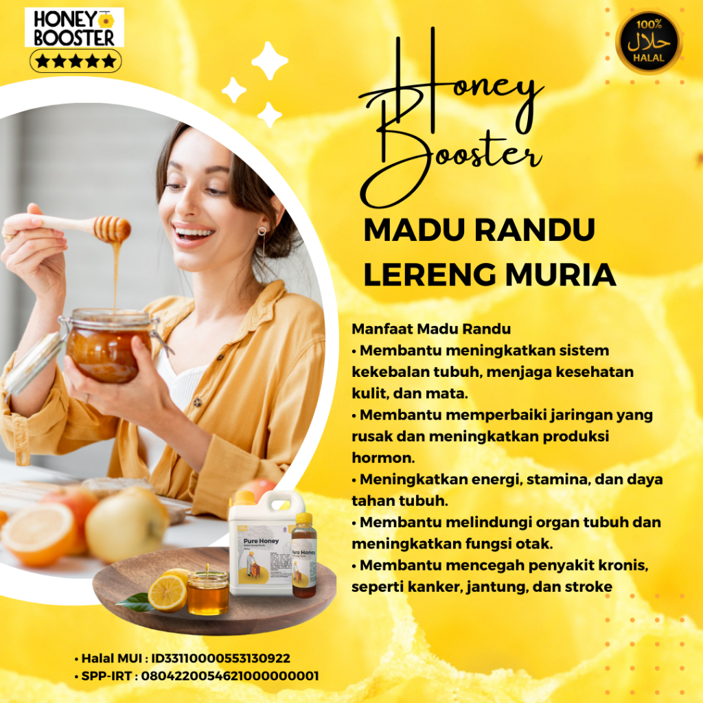 Jual Madu Randu Murni Honey Booster 300gr Grade A 100% Madu Asli ...