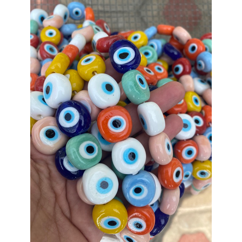 Jual manik kaca evil eye jumbo/ manik mata besar / indonesian glass ...
