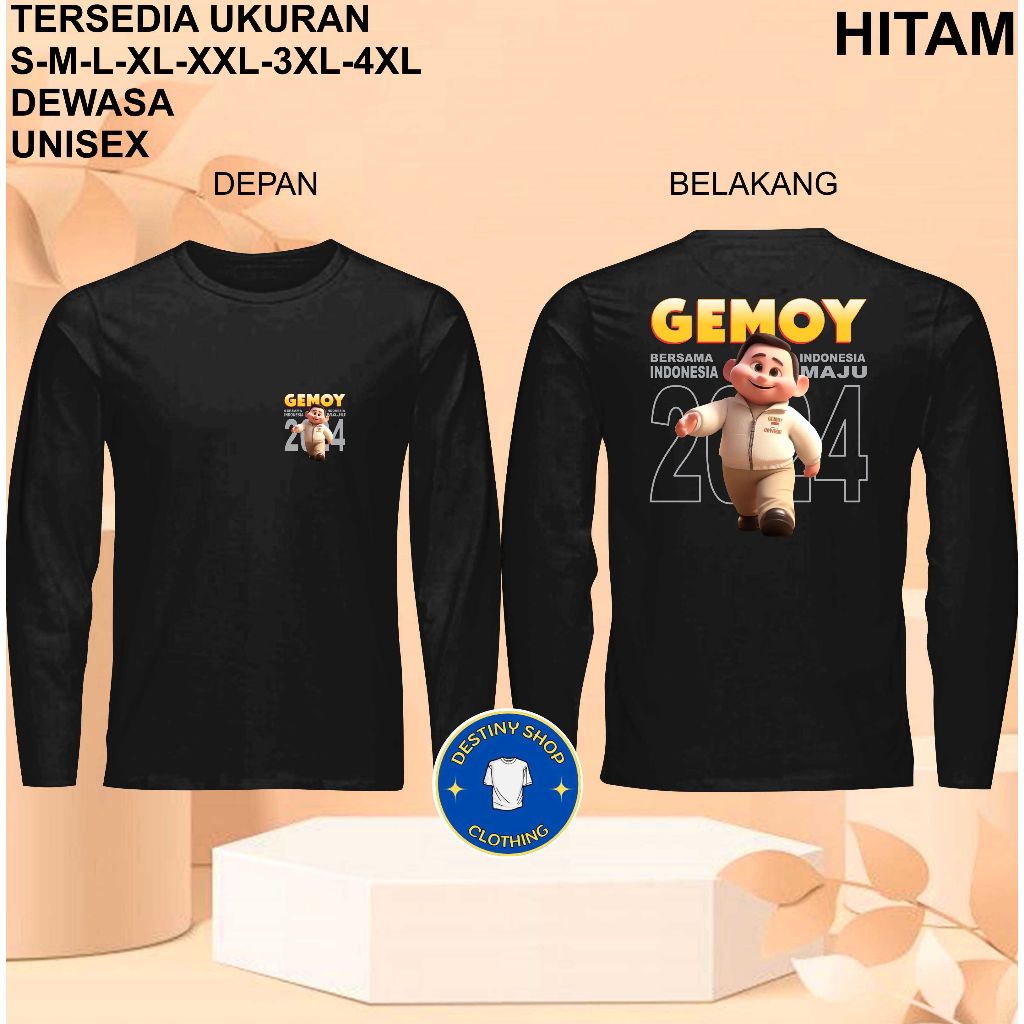 Jual GEMOY BERJALAN LOGO PJG002 Pakain Pria Atasan T-shirt Kaos Gambar ...
